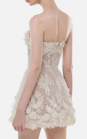 MONTSAND 3d Floral Lace Mini Dress