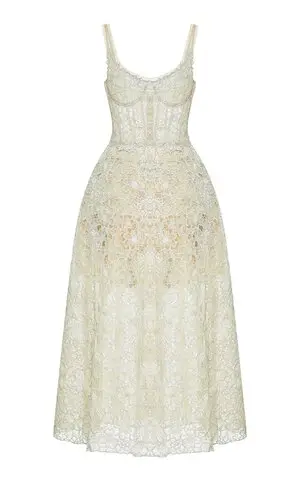 MONTSAND Flower Lace Maxi Dress - Green