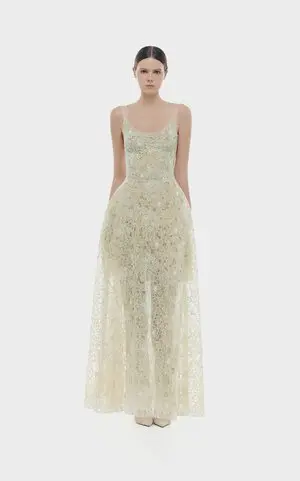 MONTSAND Flower Lace Maxi Dress