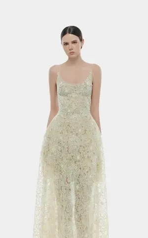 MONTSAND Flower Lace Maxi Dress