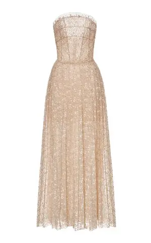 MONTSAND Crystal Beaded Maxi Dress - Neutral