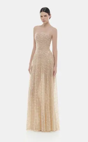 MONTSAND Crystal Beaded Maxi Dress