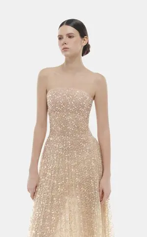MONTSAND Crystal Beaded Maxi Dress