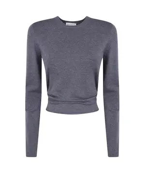 SEMICOUTURE Crew-neck Long-sleeve Sweater - Gray
