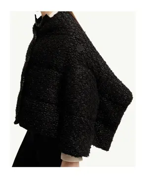 Moncler Wool Blend Tweed Cape