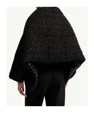 Moncler Wool Blend Tweed Cape