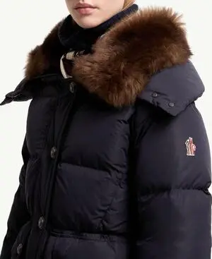 Moncler Gelisette Shearling-trimmed Long Down Jacket