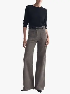 NILI LOTAN High-waisted Corduroy Wide-leg Trousers