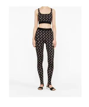 MARINE SERRE Crescent-print Leggings