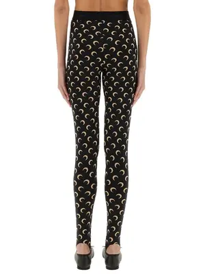 MARINE SERRE Crescent-print Leggings