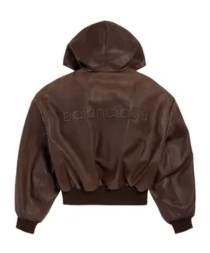 Balenciaga Hooded Bomber Jacket With City Studs