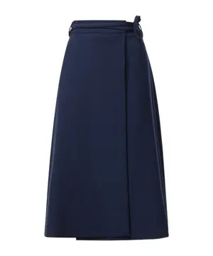OTTOD'AME Belted Wrap Midi Skirt - Night