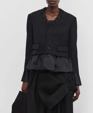 Comme Des Garçons Ruffle-trim Blazer