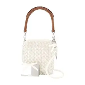 SELF-PORTRAIT Crystal Chain Mini Shoulder Bag - White