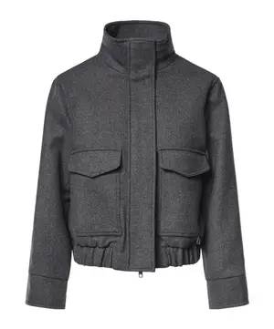 OTTOD'AME Flap Pocket Bomber Jacket - Gray