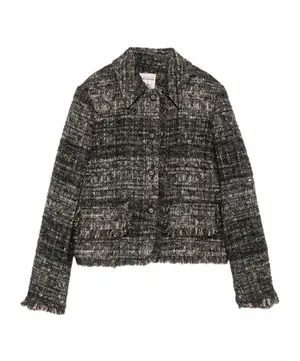 SEMICOUTURE Bouclé Frayed Jacket - Gray