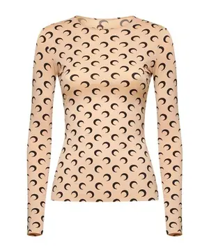 MARINE SERRE Moon-print Crew-neck T-shirt