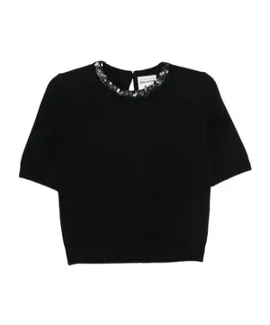 SEMICOUTURE Embroidered And Sequined T-shirt - Black
