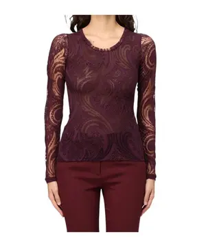Etro Sweater In Cotton-blend Burnout Jersey With Paisley Motif