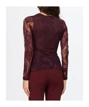 Etro Sweater In Cotton-blend Burnout Jersey With Paisley Motif