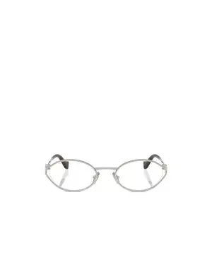 Miu Miu Oval-frame Glasses - Silver