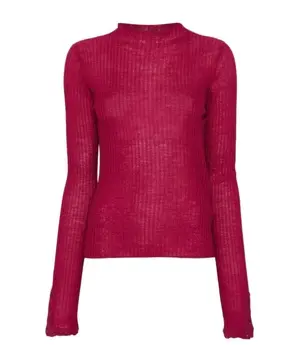 Patrizia Pepe Ribbed-knit Turtleneck Sweater - Pink