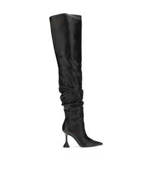 Amina Muaddi Pointed-toe Knee-high Boots - Black