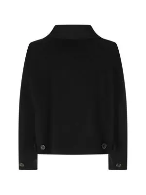 SEMICOUTURE Cropped Coat With A Zipper - Black
