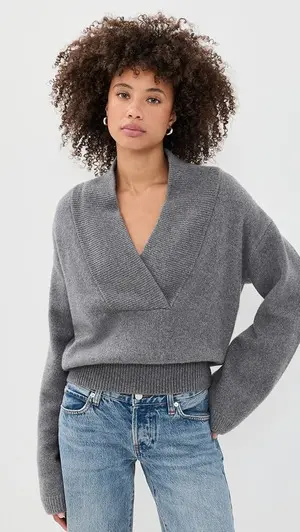 REFORMATION Easton Cashmere Blend Sweater - Thunder