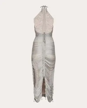 FRANCESCA MIRANDA Solar Silk Pata De Cabra Halter Dress