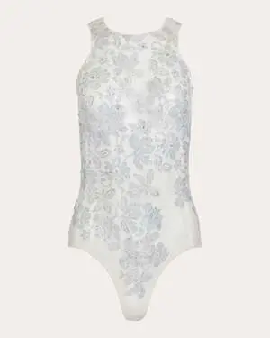FRANCESCA MIRANDA Calma Embellished Lace Bodysuit