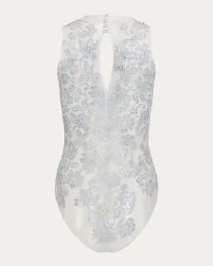 FRANCESCA MIRANDA Calma Embellished Lace Bodysuit