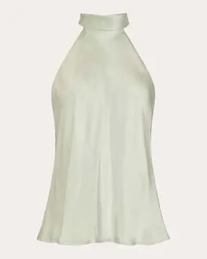 FRANCESCA MIRANDA Halo Silk Halter Top - Blue