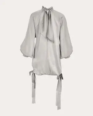 FRANCESCA MIRANDA Tide Draped Silk Tie Mini Dress
