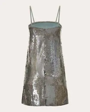 FRANCESCA MIRANDA Moonrise Beaded Floral Sequin Mini Dress