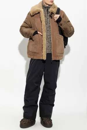 Moncler Wool Cardigan With Logo Patch