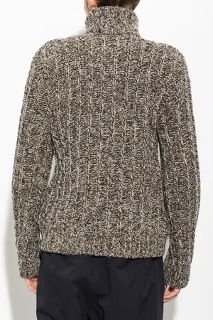 Moncler Wool Cardigan With Logo Patch