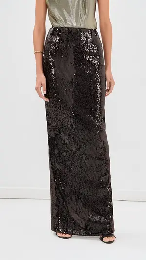 Balmain Sequined Long Skirt