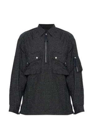 Comme Des Garçons Cotton Plaid Polo Shirt - Black