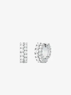 Michael Kors Double Pavé Bracelet And Huggie Earrings Set In By - Silver