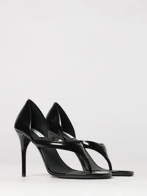 Alaïa Calfskin Leather Thong Mule Sandals With High Stiletto Heel