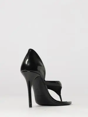 Alaïa Calfskin Leather Thong Mule Sandals With High Stiletto Heel