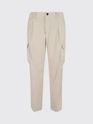 Herno Corduroy Cargo Trousers With Slash And Side Pockets - White