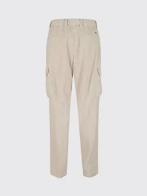 Herno Corduroy Cargo Trousers With Slash And Side Pockets - White