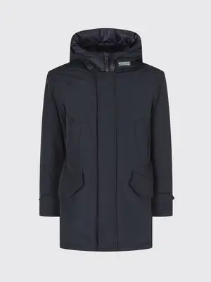 Woolrich Short Hooded Utility Parka In Cotton-nylon With Concealed Closure