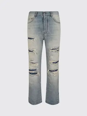 Amiri Mid-rise Straight Fit Distressed Cotton Denim Jeans