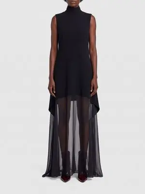 Sportmax Sleeveless High-neck Long Evening Gown In Silk And Viscose