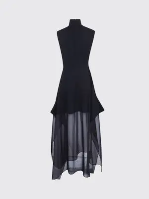 Sportmax Sleeveless High-neck Long Evening Gown In Silk And Viscose