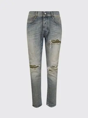 Amiri Mid-rise Straight Fit Distressed Stretch-denim Jeans