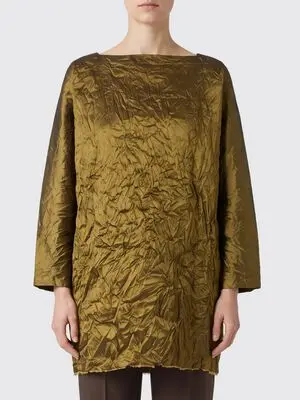 DANIELA GREGIS Long-sleeved Crinkled Silk Blouse - Yellow